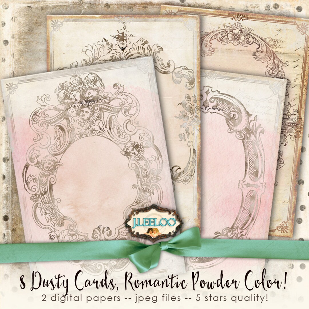 8 Cornice Vittoriana Sfondo Cartolina Shabby Chic Foglio Collage ...