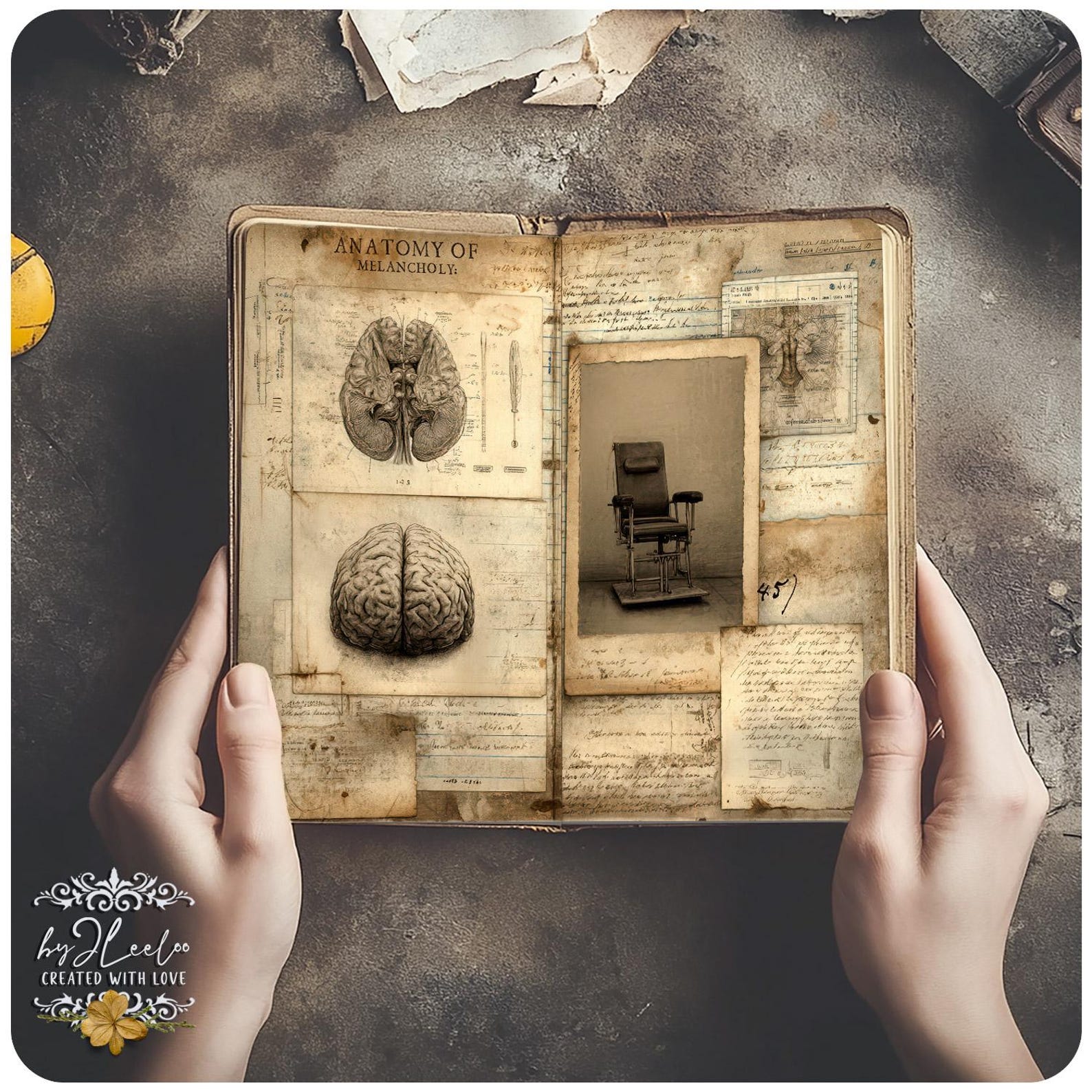 ANATOMY OF MADNESS | Vintage Asylum Junk Journal Pages, Psychiatric ...