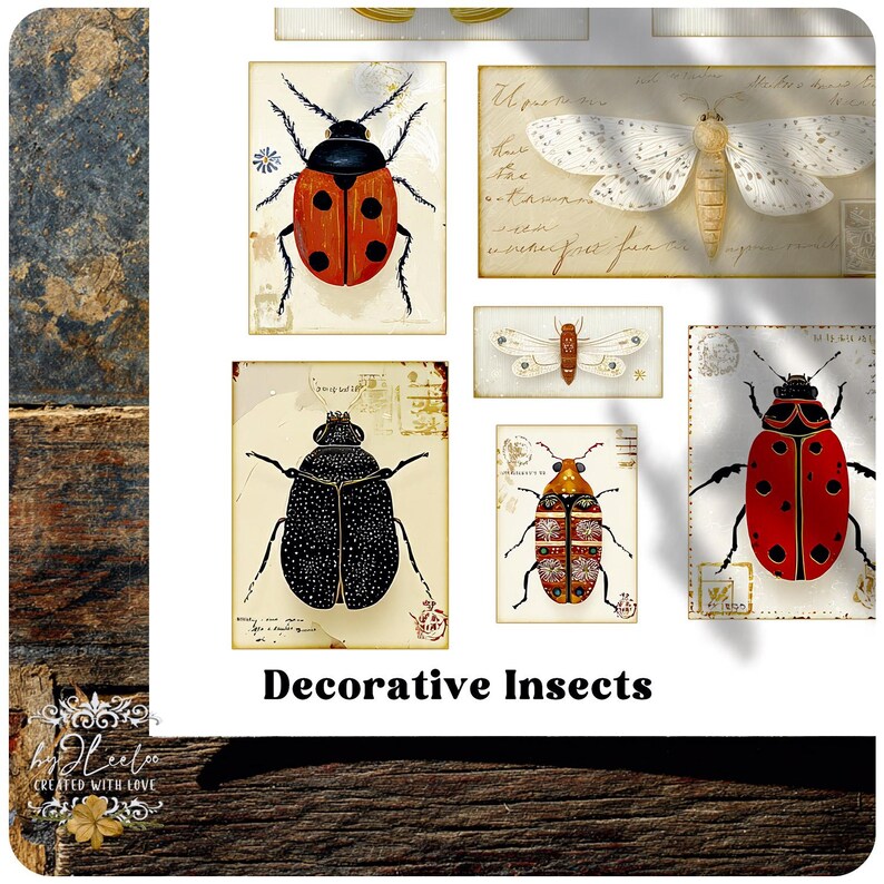 DECORATIVE INSECTS Entomology Printable Labels for Junk Journal ...