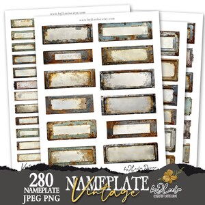 VINTAGE NAMEPLATE Industrial Blank Label Steampunk Supplies ...