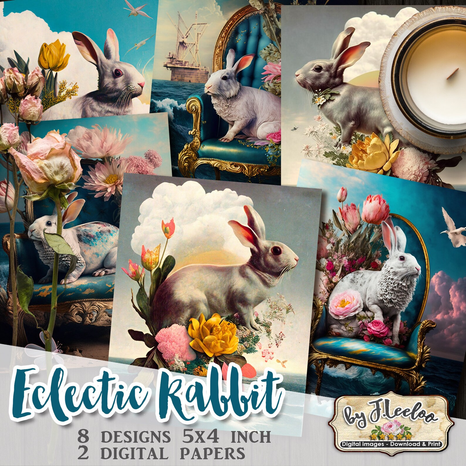 ECLECTIC RABBIT Printable Easter Tattered Cards Fantastic and - Etsy