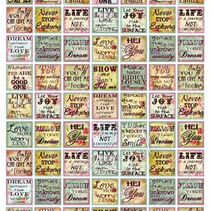 Digital Collage I THINK 1 Inch Square Quote Resin Pendants, Charms ...