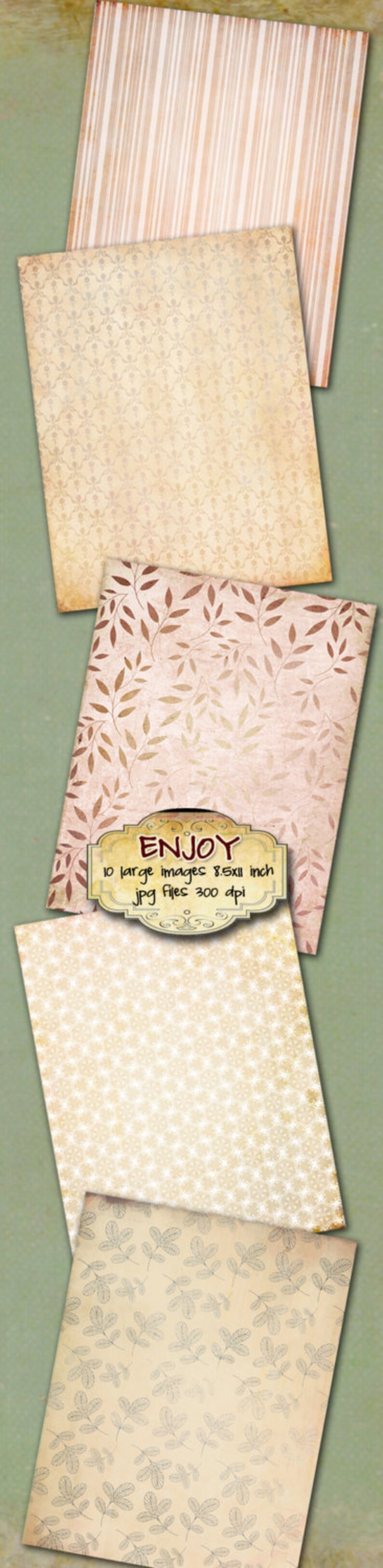 ENJOY 10 large digital papers collage sheet nature flowers | Etsy