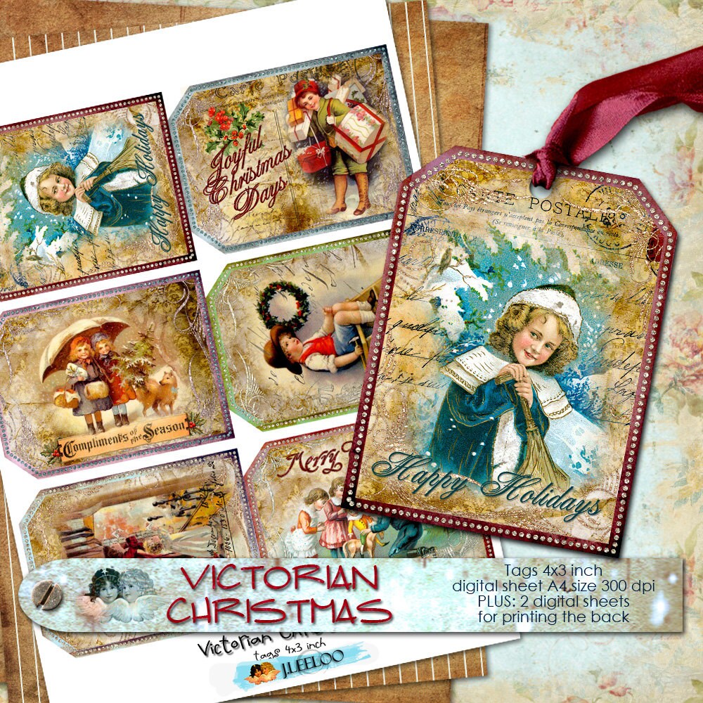 VICTORIAN CHRISTMAS Label Gift Tags Jewelry Holder Paper Goods - Etsy
