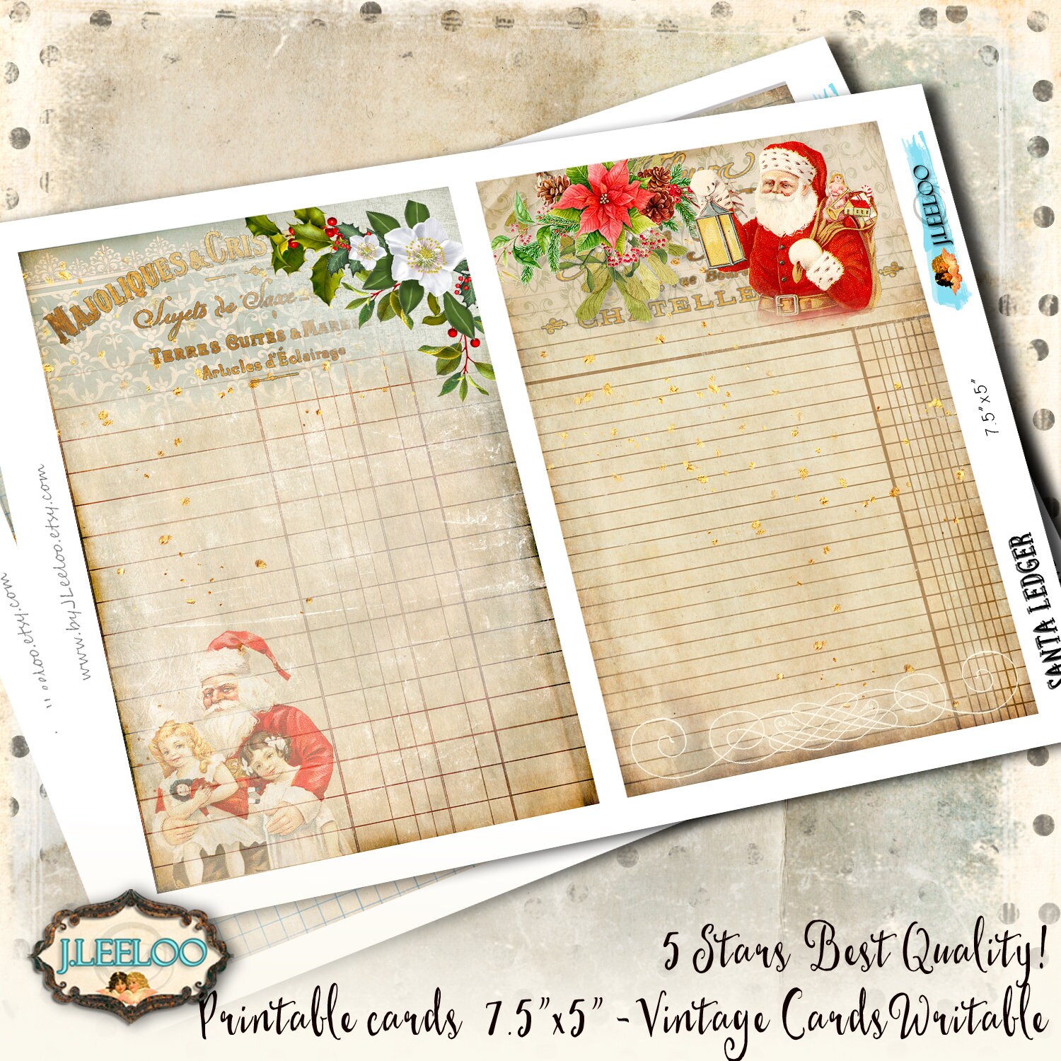 SANTA LEDGER Editable Writable Christmas Writing Note Digital - Etsy