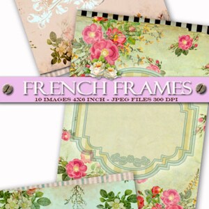 FRENCH FRAMES 10 Postcards French Paris Background Texture Journal ...