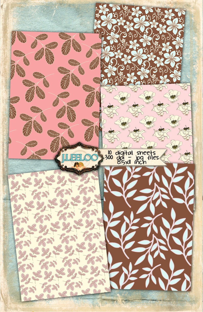 WITH YOU 10 large digital papers Digital collage sheet nature | Etsy