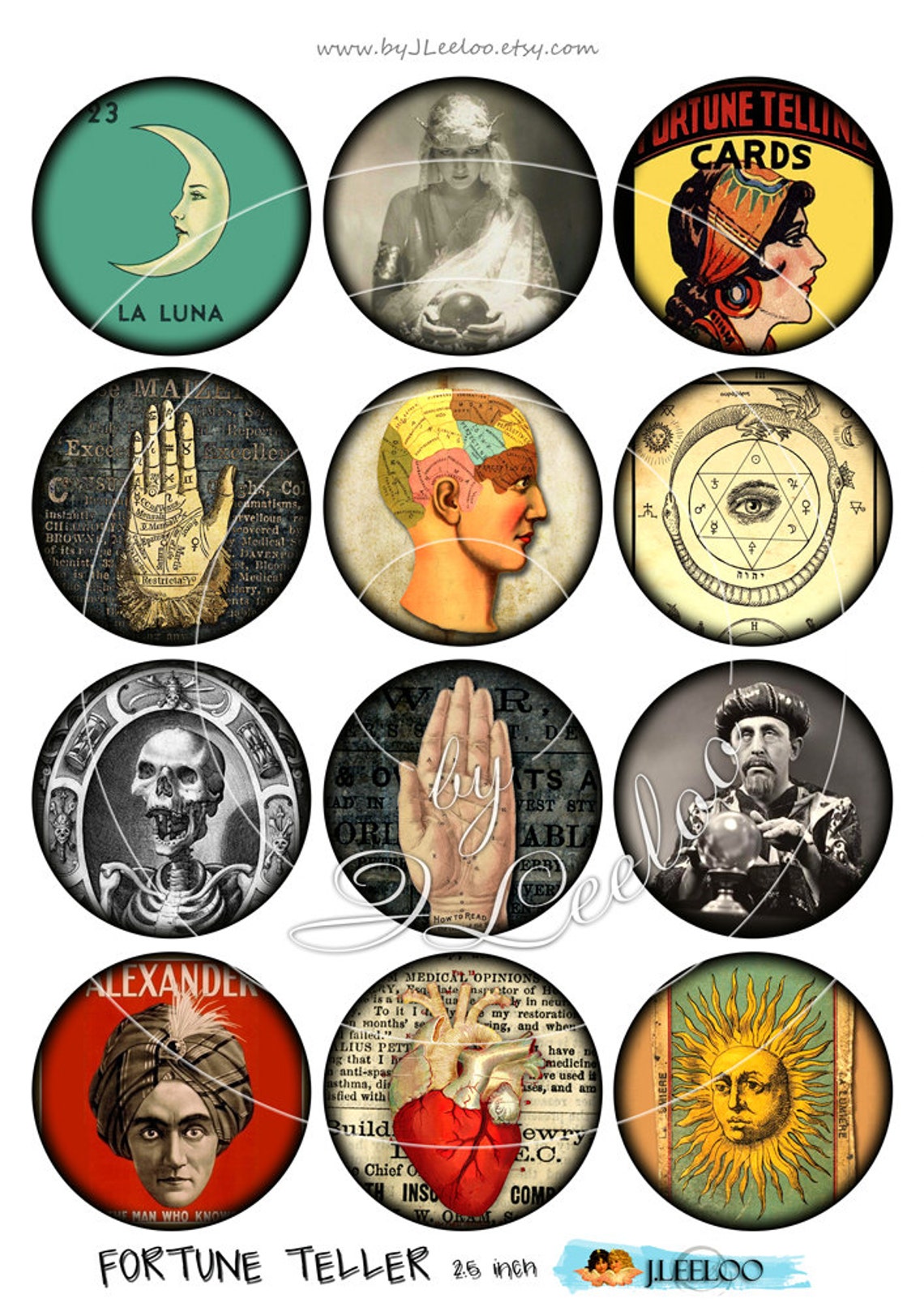 FORTUNE TELLER 2.5 Halloween Printable Images Download - Etsy