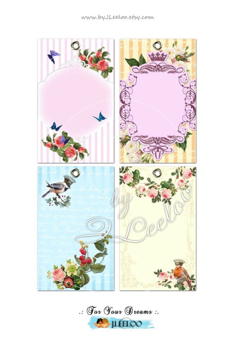 Digital Sheet FOR YOUR DREAM Label Gift Tags Jewelry Holder | Etsy