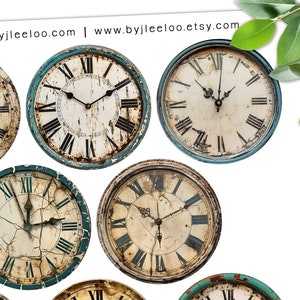 SHABBY CHIC CLOCK 2.5 Inch Printable Clock Face | Supplies Round Pendants, Bezel Trays, Glass ...