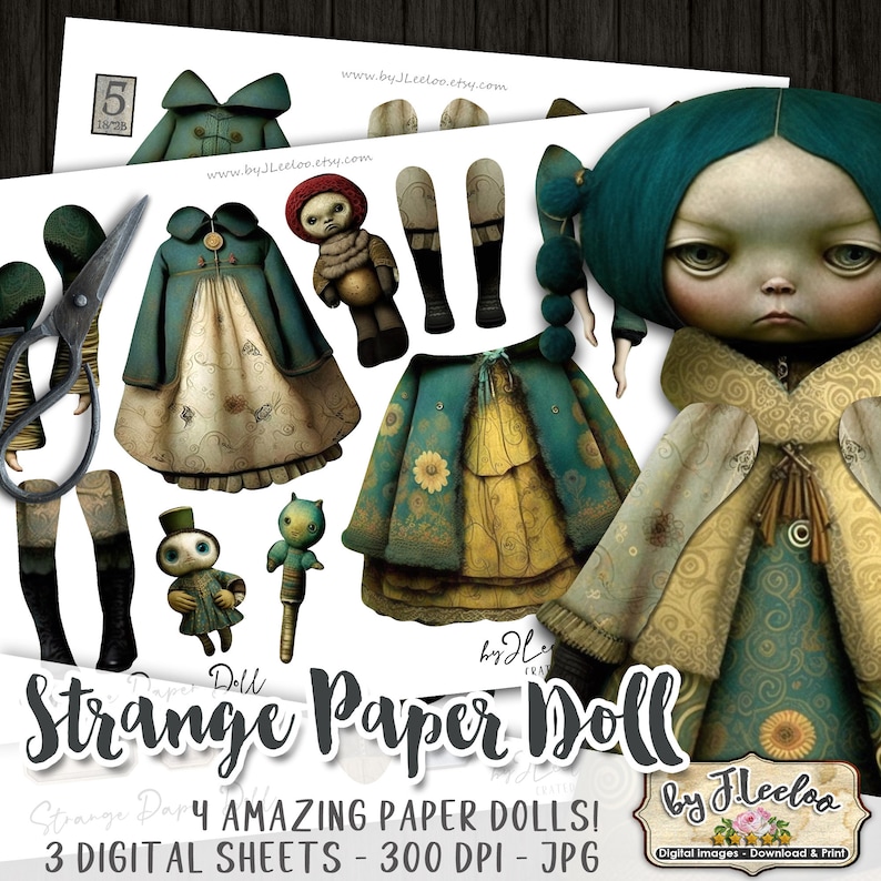 STRANGE PAPER DOLLS Articulated Digital Altered Art Original for ...