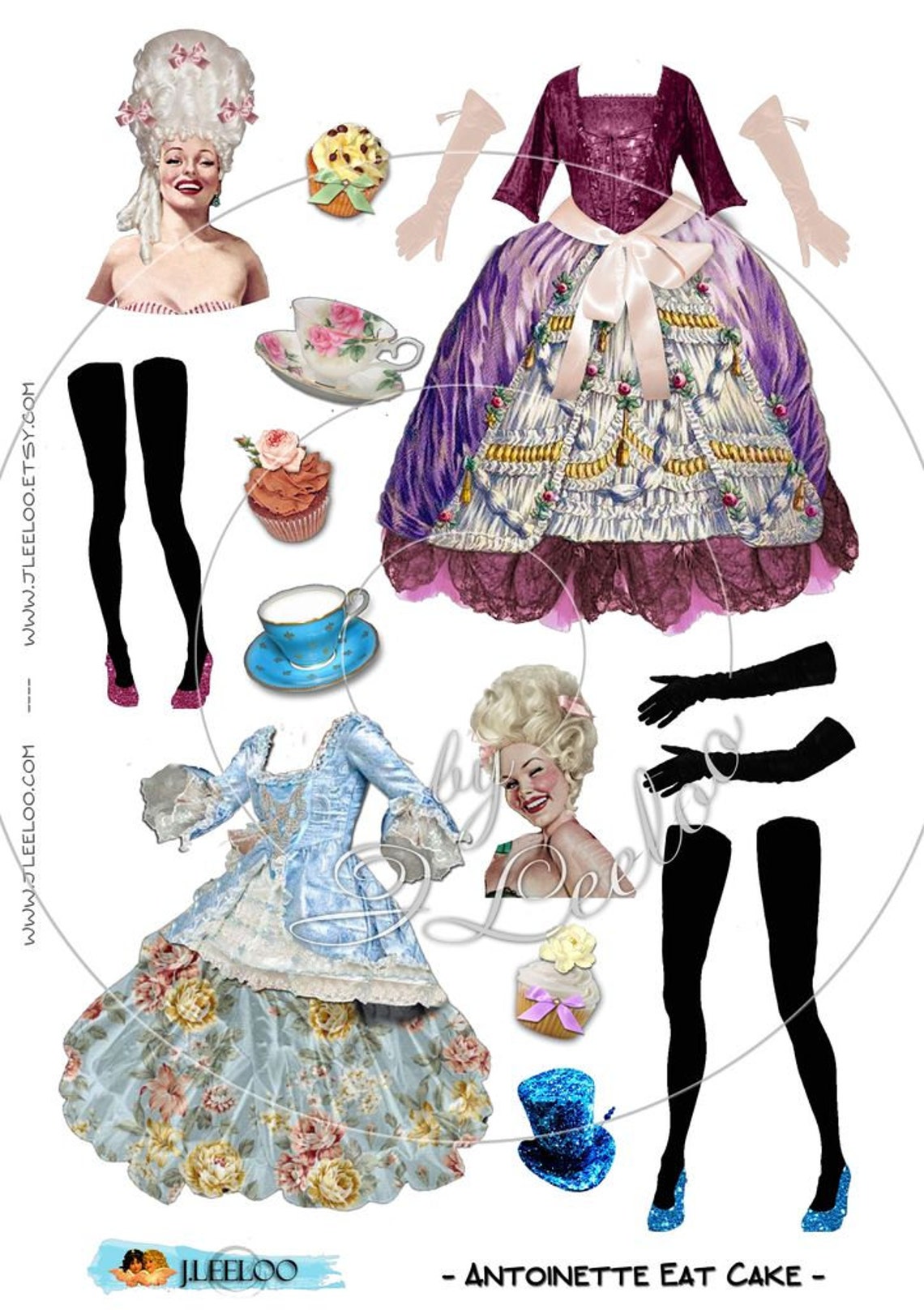 PAPER DOLL digital altered art for journal page scrapbooking | Etsy