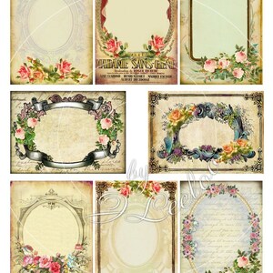 VICTORIAN ROSE Printable Vintage Greeting Writable Gift Background ...