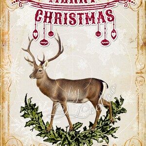 CHRISTMAS DEER Printable Greetings Large Images Holidays Poster ...