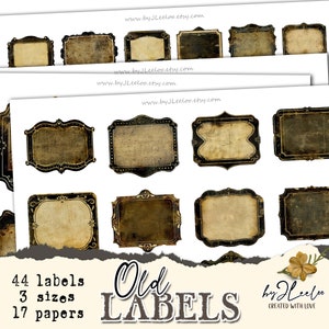 OLD LABELS Vintage Blank Supplies for Journal and Paper Art | Grunge ...