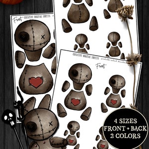 VOODOO PAPER DOLL Halloween Hand Drawn | Scary Digital Altered Art ...