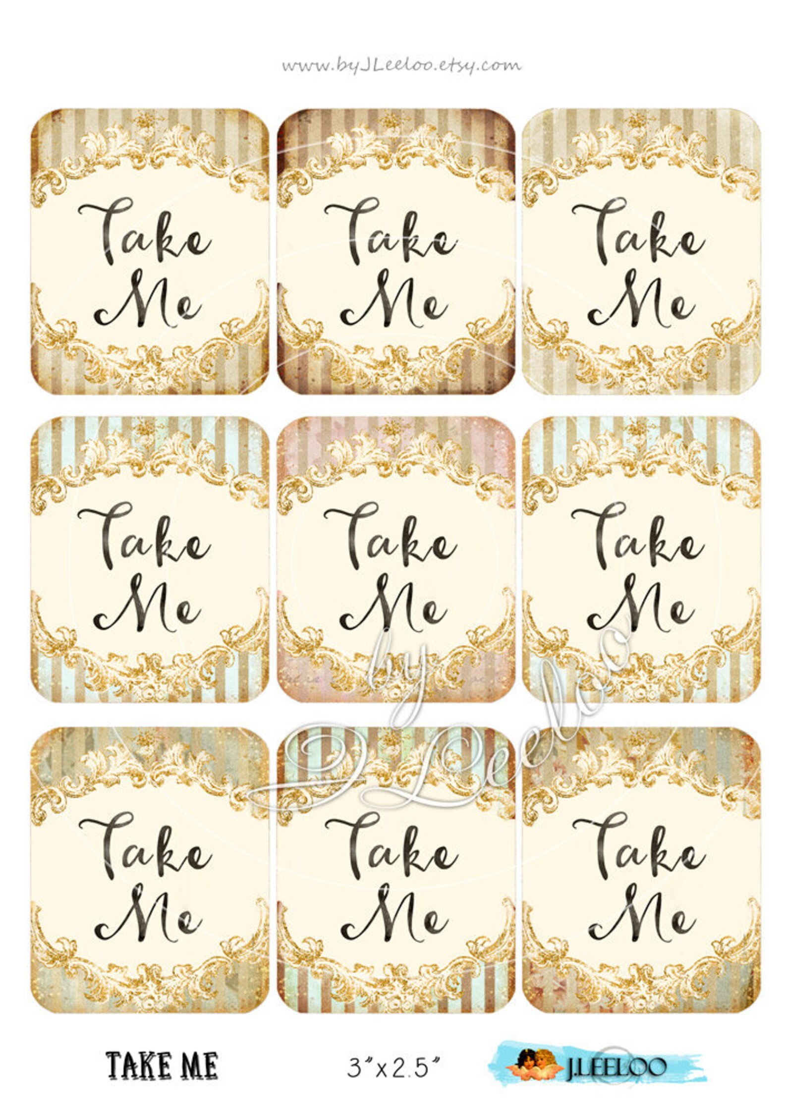 TAKE ME Tags Cards Alice in Wonderland Digital Collage Sheet | Etsy