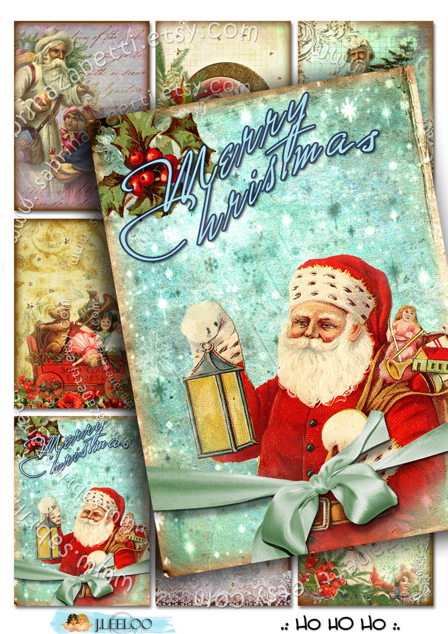 HO HO HO Printable Santa Holidays Gift Cards Invitation Merry | Etsy