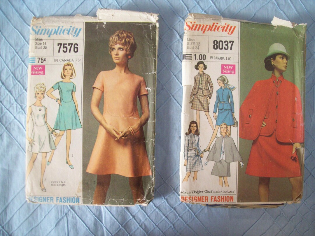 1960s Era Simplicity 8037 Misses' Suit and Cape, Simplicity 7576 ...