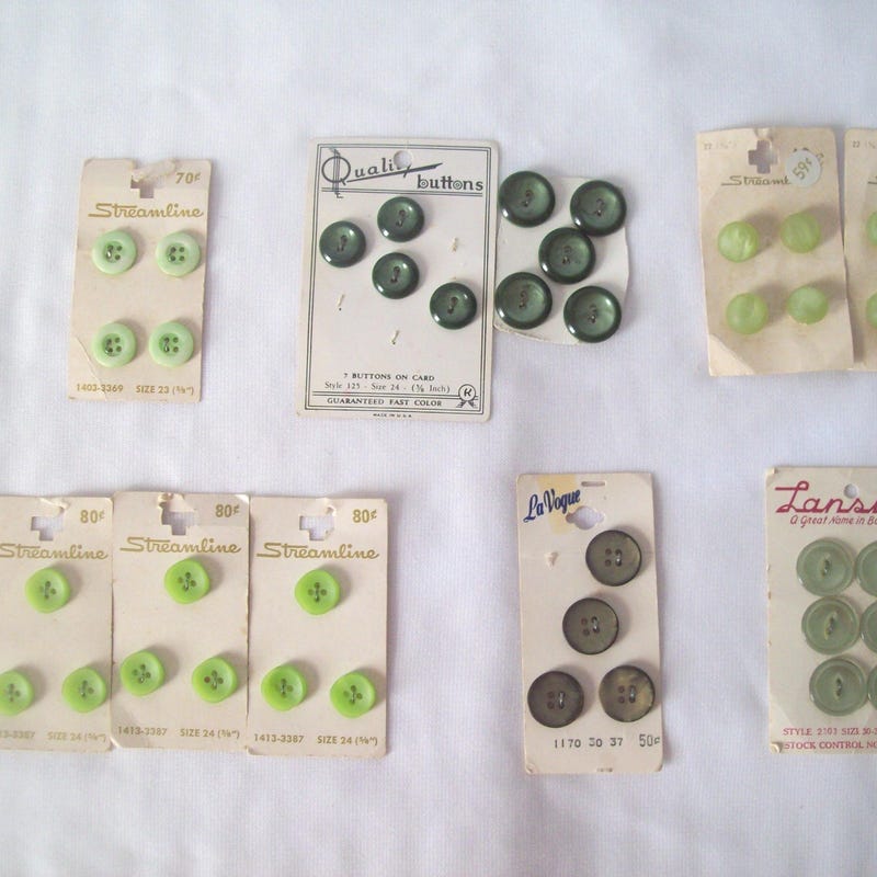 Green Buttons - Etsy