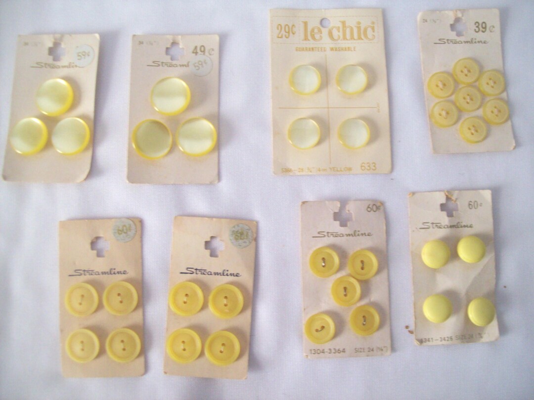 Vintage Streamline & Le Chic Yellow Buttons - Etsy