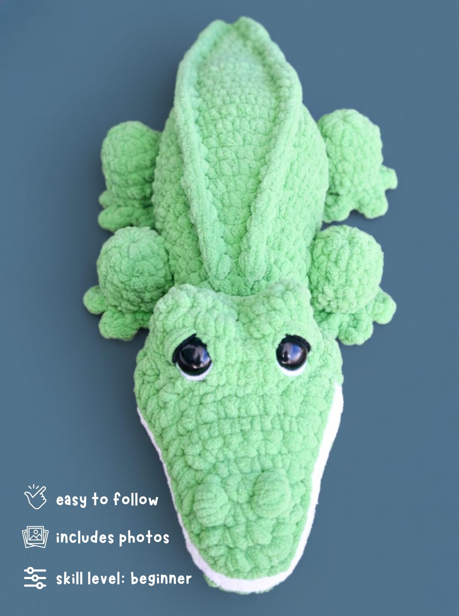 Cute Alligator Crochet Pattern | Amigurumi Gator Plush PDF | Easy ...