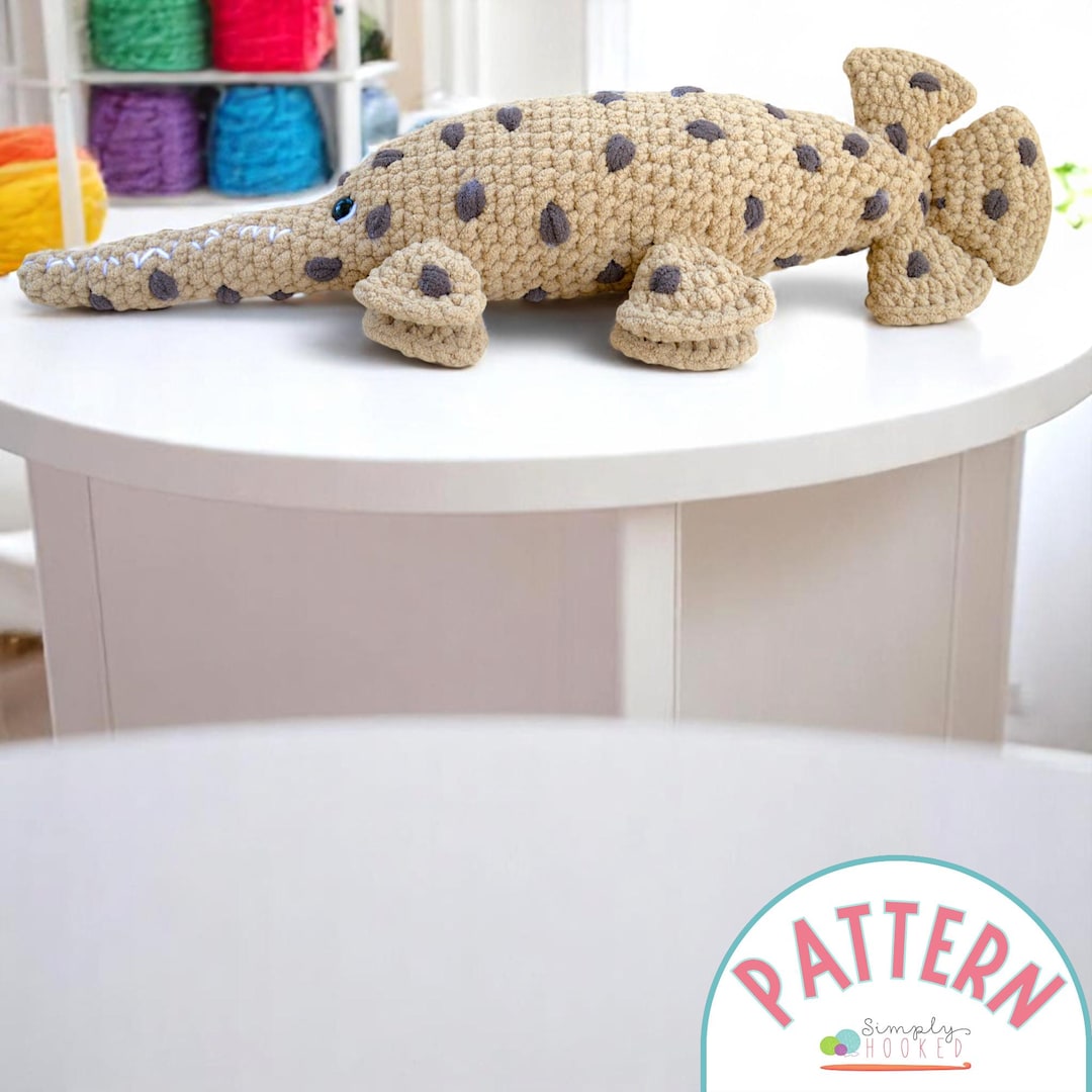 Spotted Gar Crochet Pattern PDF – 24” Bulky Yarn Fish Plush – Beginner ...