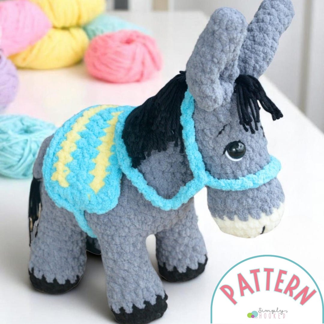 Donkey Crochet Pattern PDF, Amigurumi Plush Donkey Pattern, Soft Chunky ...