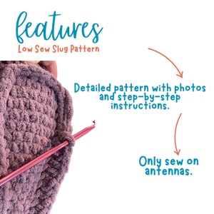 Garden Slug Low Sew Crochet Pattern PDF Tutorial Crochet Toy Patterns ...