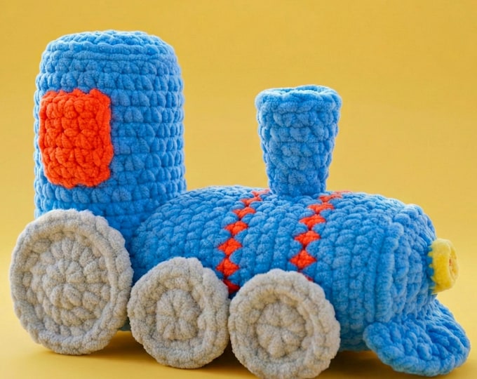 Vintage Crochet Pattern Train Engine Soft Toy 12x4 Inches PDF Instant ...