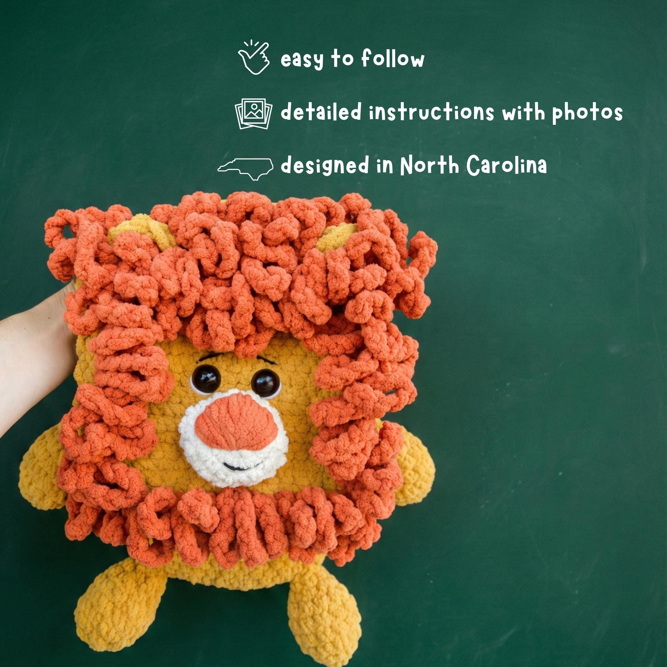 Lion Backpack Crochet Pattern PDF Download | Beginner Friendly Bookbag ...