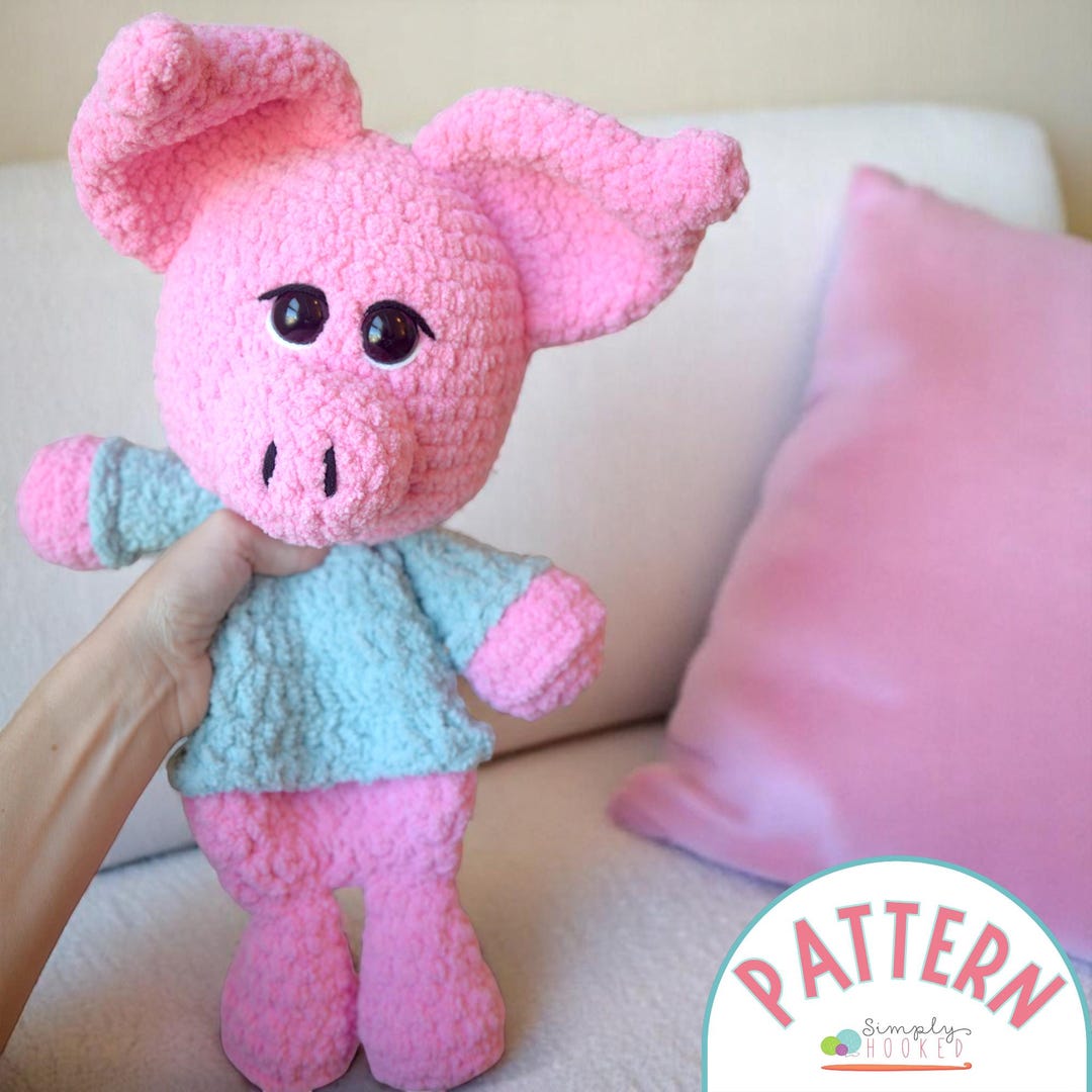 Crochet Pig Toy Pattern: 17" Chenille Farm Animal (PDF Pattern) - Etsy