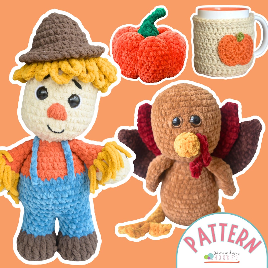Crochet Pattern Bundle: Fall Plushies & Mug Cozy (PDF Download) - Etsy