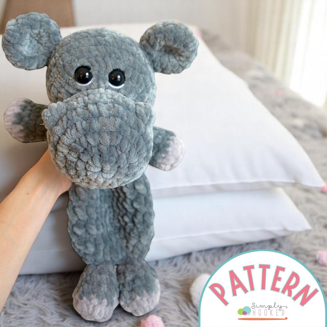 Crochet Hippo Pattern PDF – Beginner-friendly Plush Snuggler – Super ...