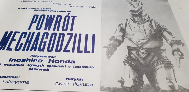 Terror of Mechagodzilla ORIGINAL 1980 Vintage Polish Movie Poster ...