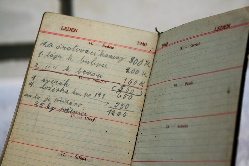1930s Diary, POCKET CALENDAR, Leather Notebook, Vintage Notebook ...
