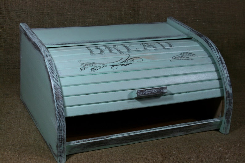 BREAD BOX Bread bin Distressed Wooden beech Rustic | Etsy