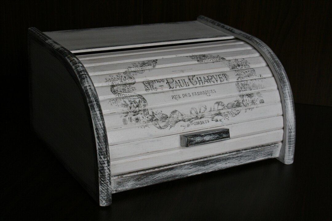 Primitive BREAD BOX, Wood Bread Box, Bread Bin, White Bread Box ...