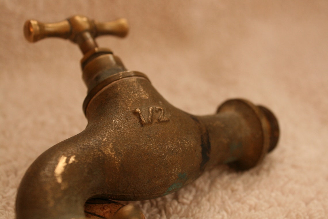 1/2" Vintage Water Faucet, 1960s, Old Brass Spigot, Water Spigot, Water ...