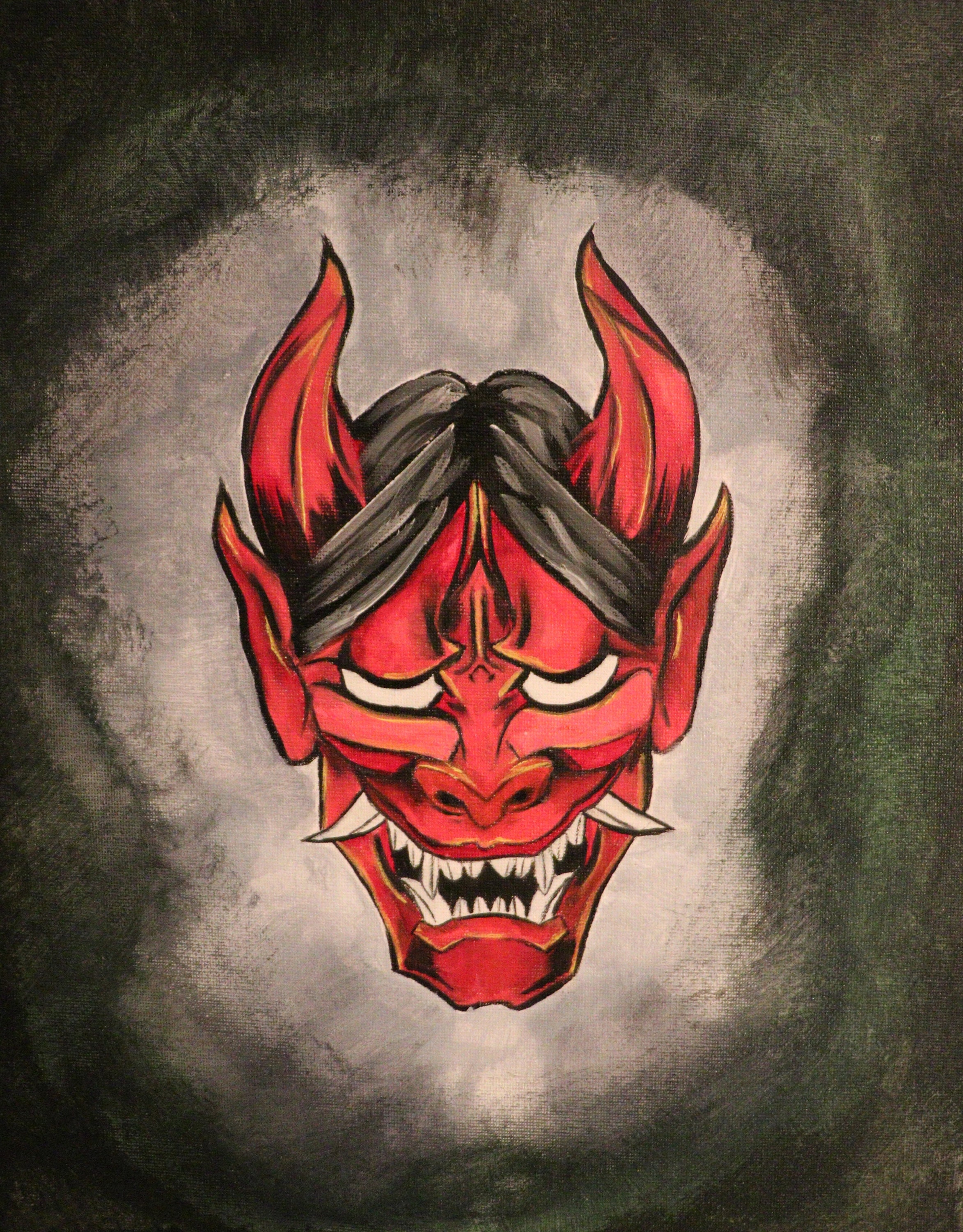 Japanese Demon, Oni - Oil on Canvas PRINT - Etsy
