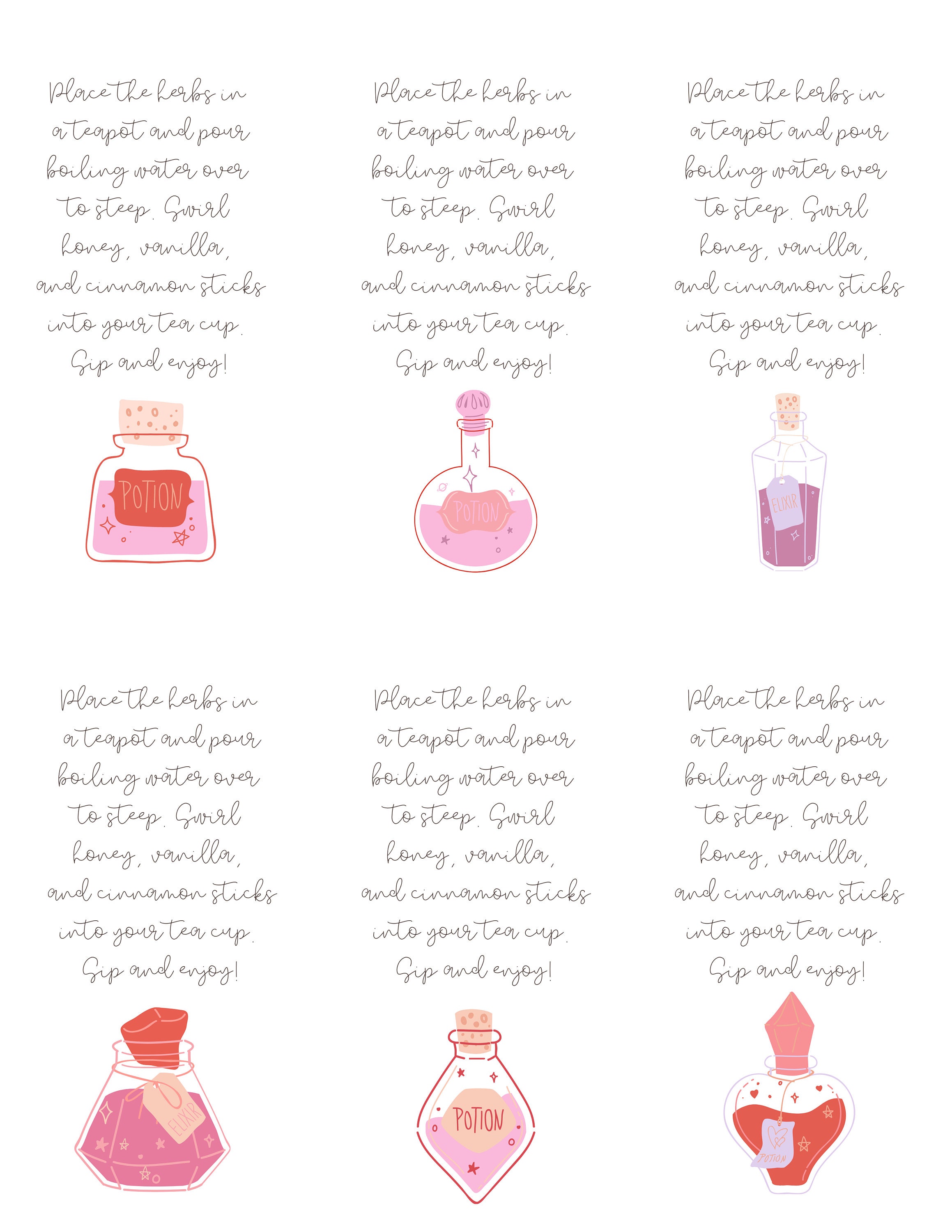 Valentine's Day Print Love Potion Print Girls Room | Etsy