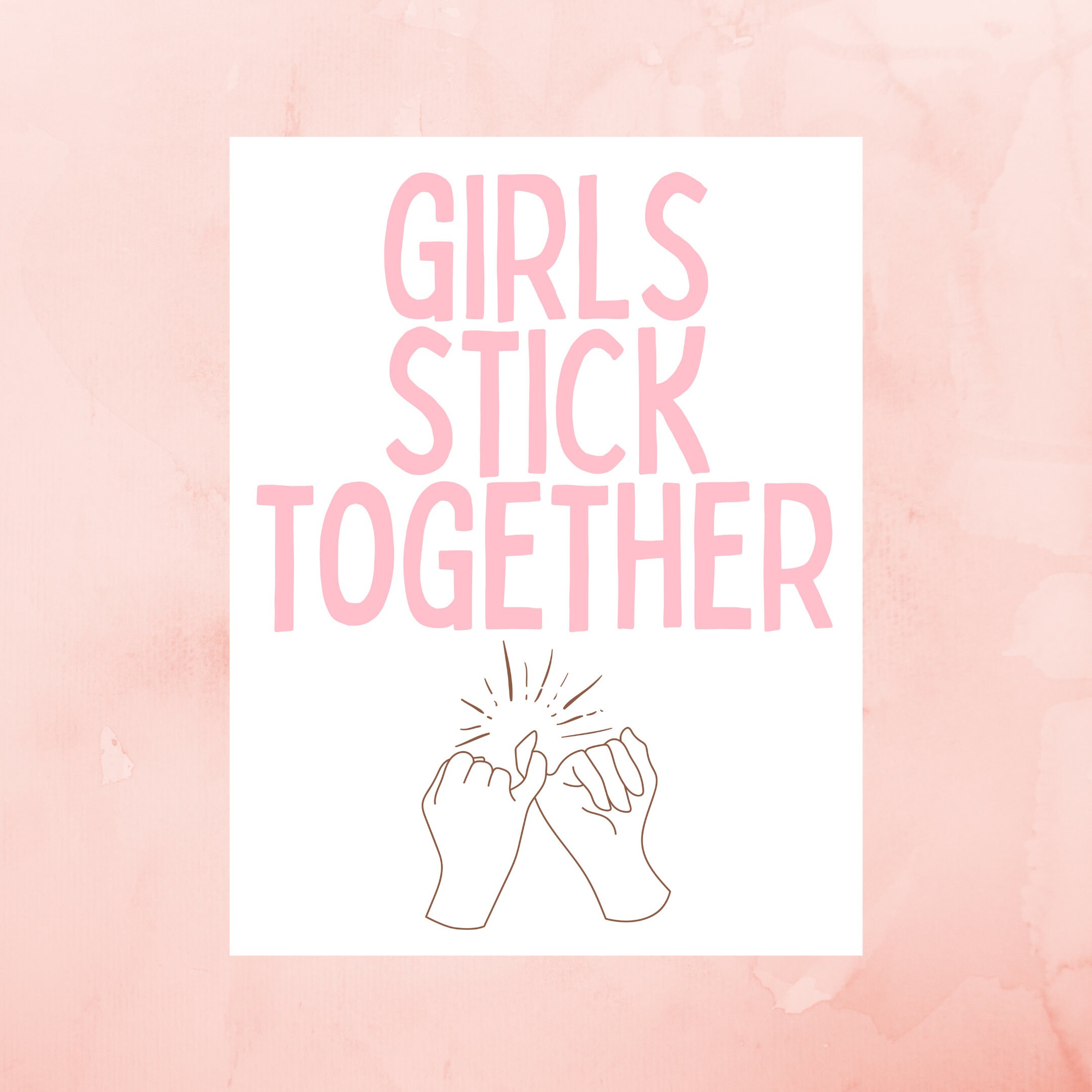 Girls Stick Together, Girls Room Print, Feminist Artwork, Girls Room ...