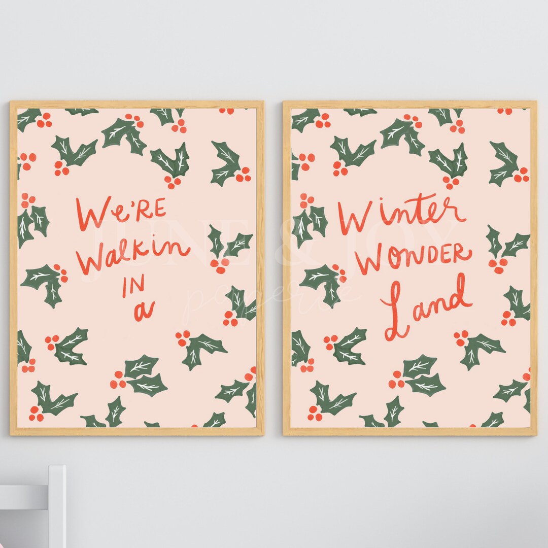 Walking in A Winter Wonderland Print, Set of Two Christmas Prints - Etsy