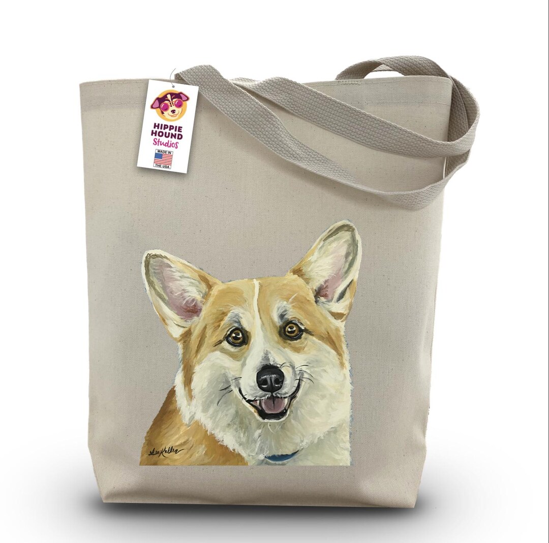 Corgi Tote Bag - Corgi Lover Gift - Fun Dog Art Tote - Corgi Dog Totes ...