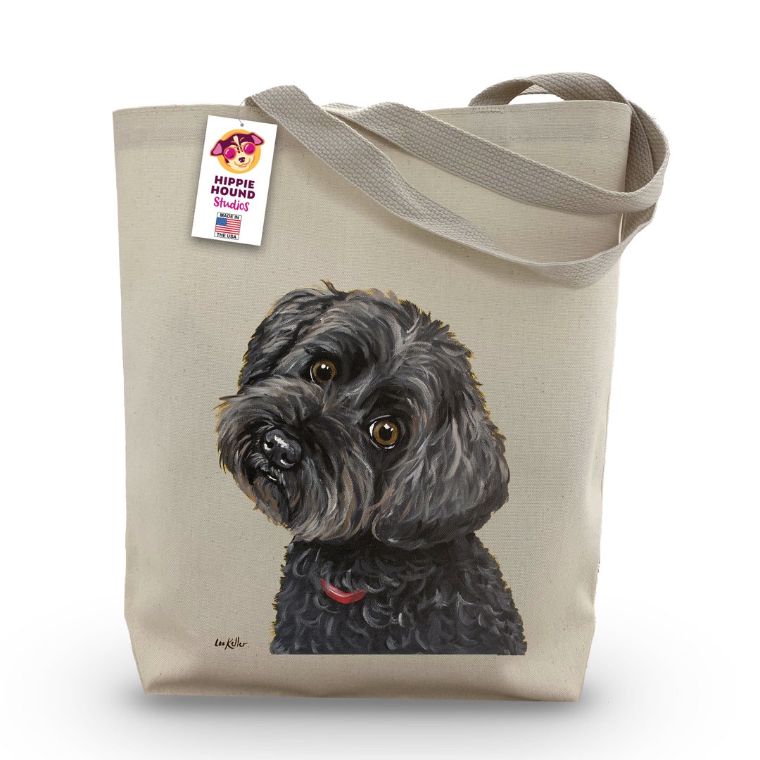 Yorkie Poo Tote Bag - Black Yorkie Poo Lover Gift - Option to ...