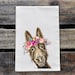 Donkey Tea Towel 'raymond' - Flower Crown Tea Towel - Donkey Flour Sack ...