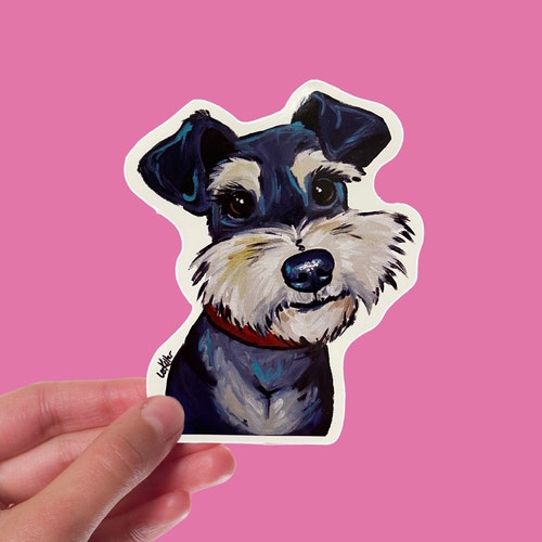 Gray Miniature Schnauzer Sticker Cute Dog Stickers - Etsy
