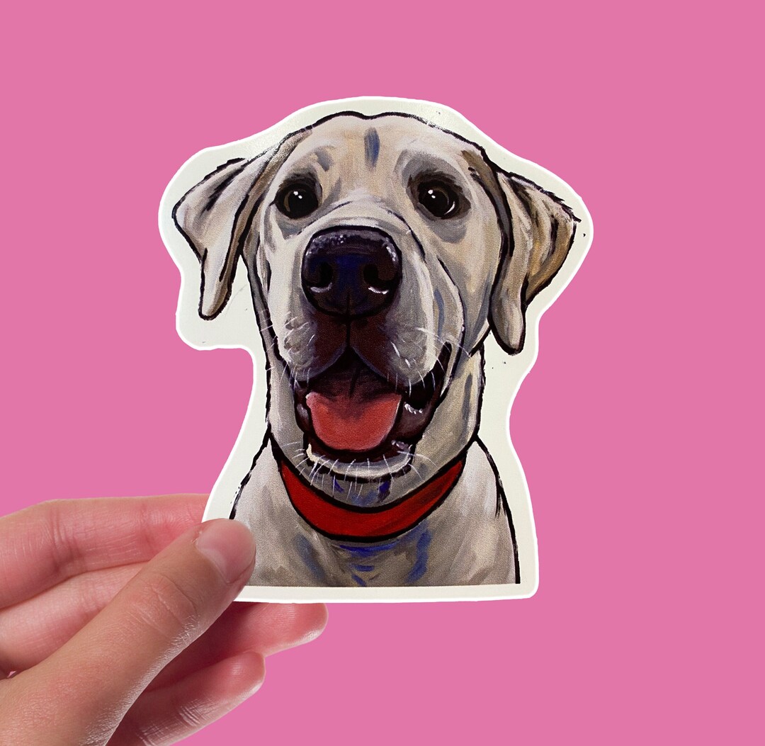 Yellow Lab Sticker - 4" Yellow Lab Waterproof Decal - Yellow Labrador ...