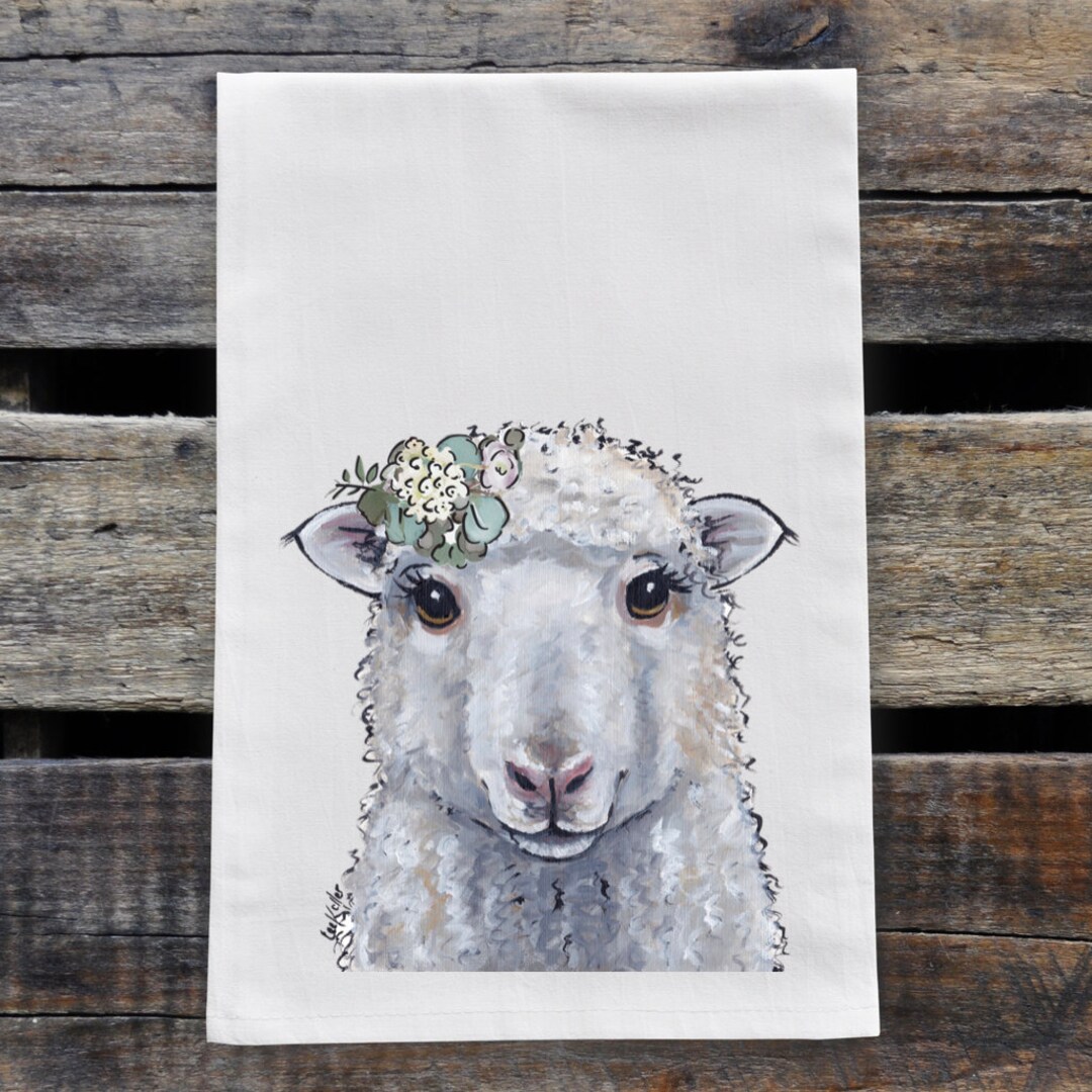 Farmhouse Tea Towel - 'stella' - Sheep Tea Towel - Sheep Flour Sack ...