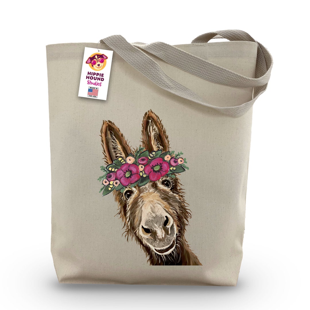Donkey Tote Bag - Option to Personalize Donkey Lover Gift - Donkey ...
